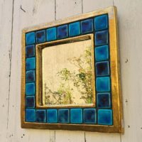 Miroir céramique dorée , Mithé Espelt, Vallauris - Acolytes Antique