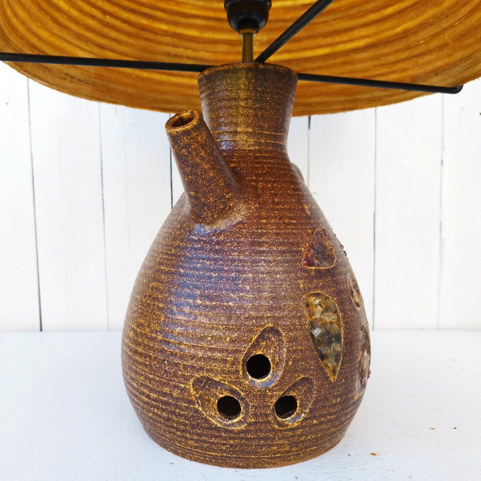 Grande lampe, céramique Accolay, vintage - Acolytes Antique
