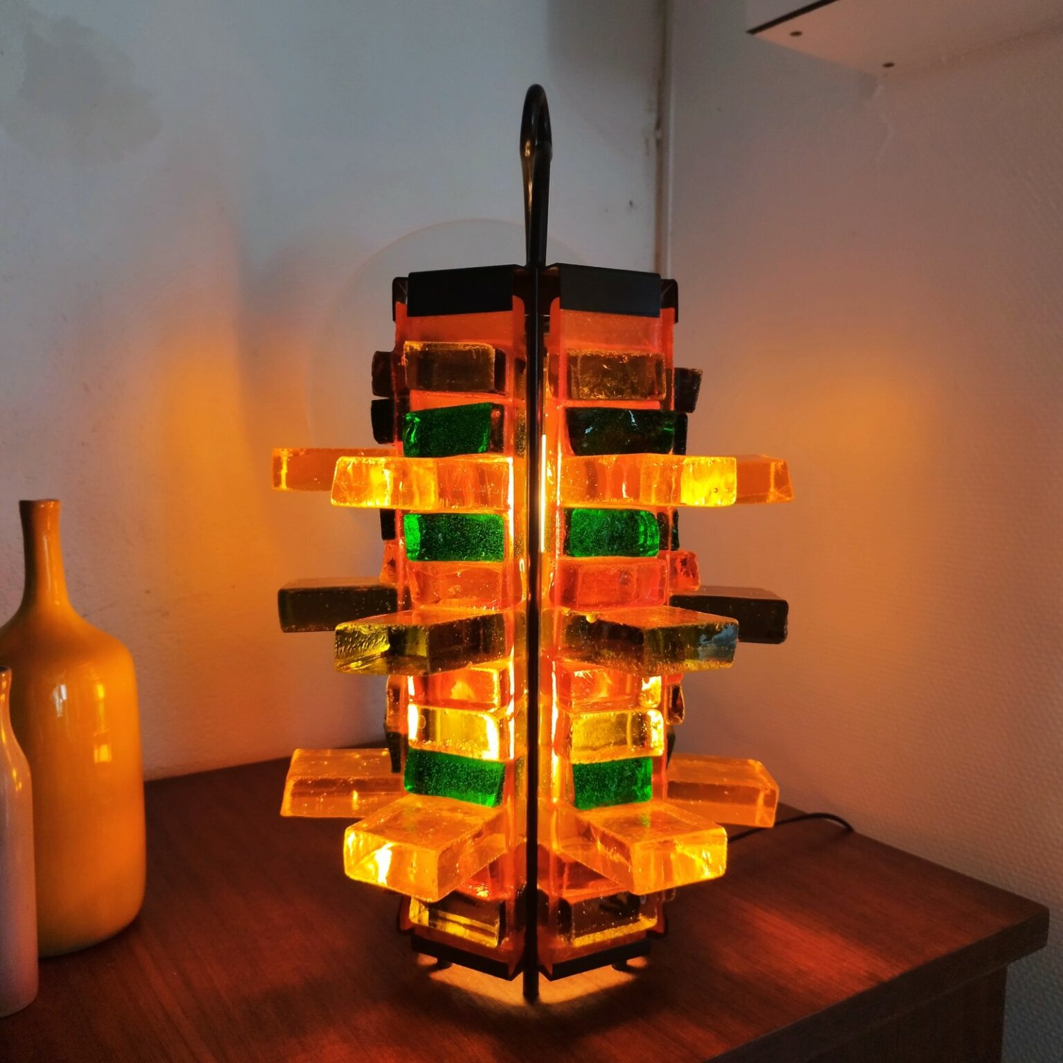 Lampe tesselle et métal, J.S Labret, design - Acolytes Antique