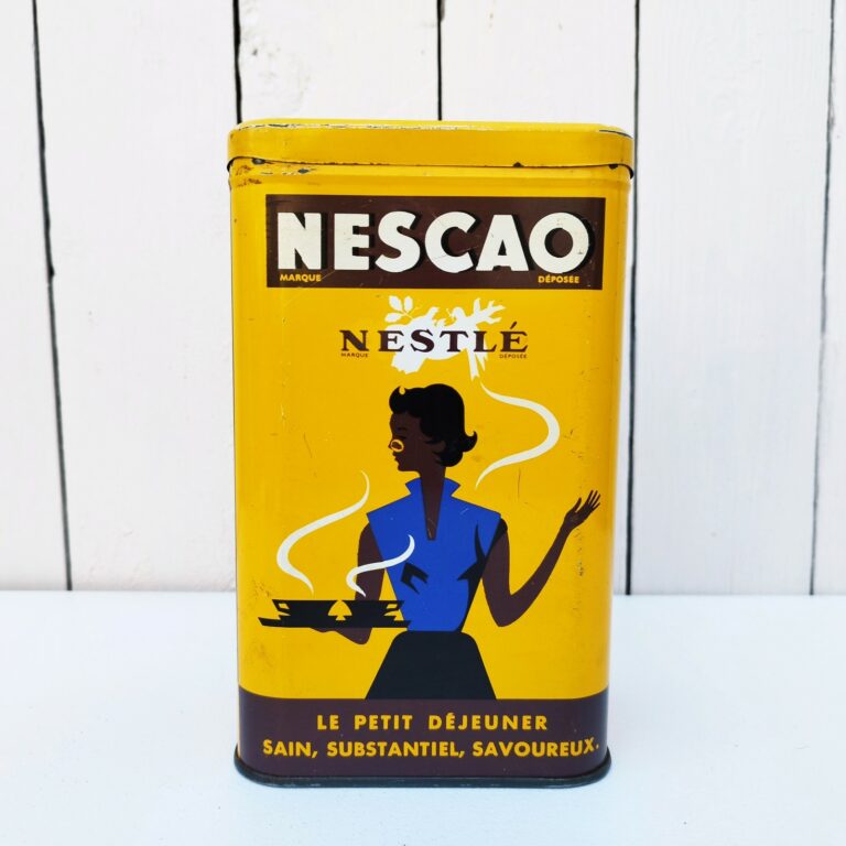 Boite en tôle publicitaire, chocolat Nescao, Nestlé - Acolytes Antique