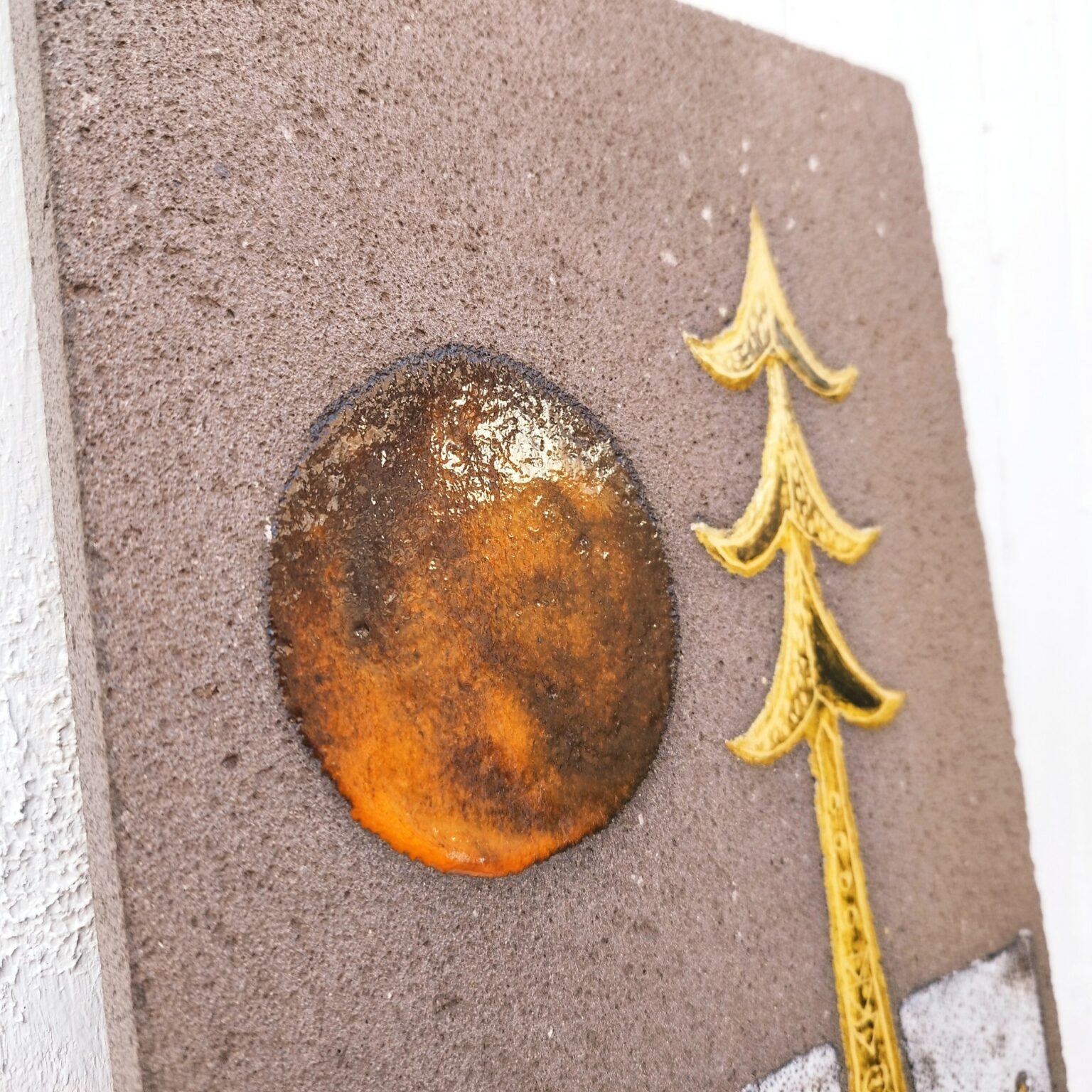 Plaque de lave émaillée, décor abstrait, Jean Jaffeux - Acolytes Antique